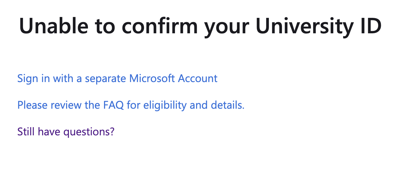 Unable to Verify Academic Status for Azure Student Login - Microsoft Q&A