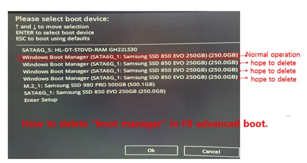 Can someone tell me? How to delete "boot manager" in F8 advanced boot ...