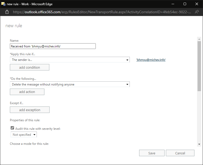Office 365 Mailflow rules - Microsoft Q&A