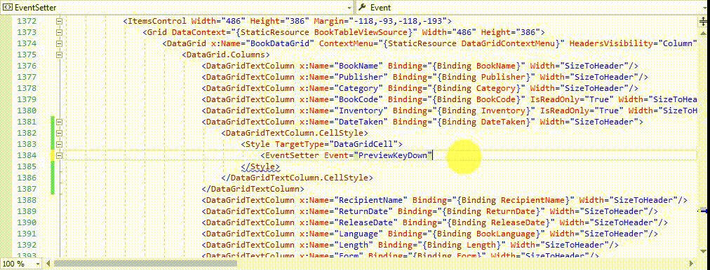 Create Define Or Generate A Keydown Previewkeydown Event For Datagridtextcolumn Or
