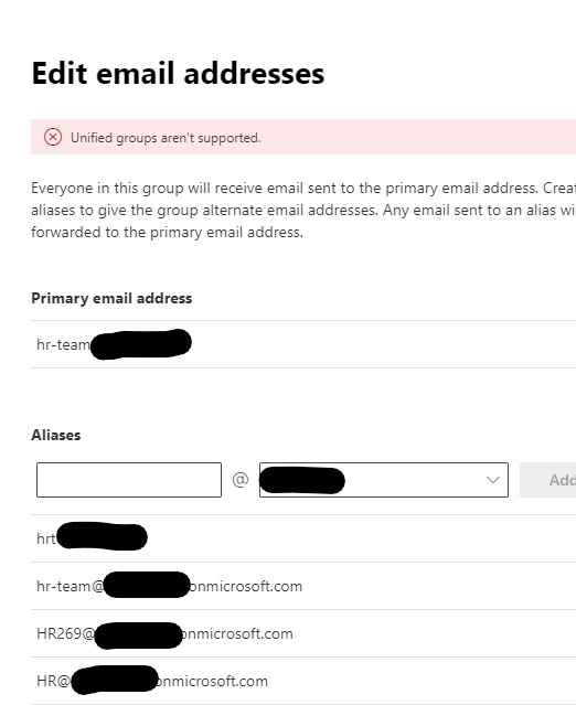 unable to remove alias from unified group in admin center - Microsoft Q&A unable to remove alias from unified group in admin center - Microsoft Q&A