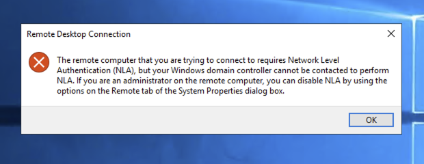 I am getting error when I try to login in my windows RDP server 2019 ...