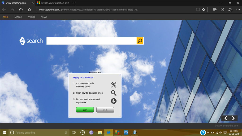 UNKNOWN Page opening in Microsoft edge at startup - Microsoft Q&A