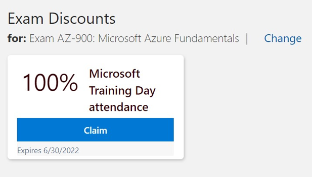 Coupon AZ-900 disappeared. - Microsoft Q&A