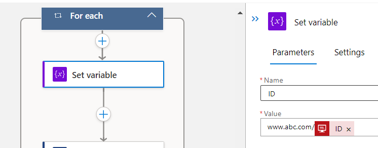 How to create a Variable with a URL for Logic App? - Microsoft Q&A