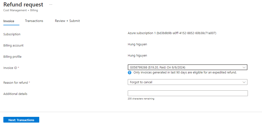 How to Request Full Refund for Accidental Azure Subscription Charges ...