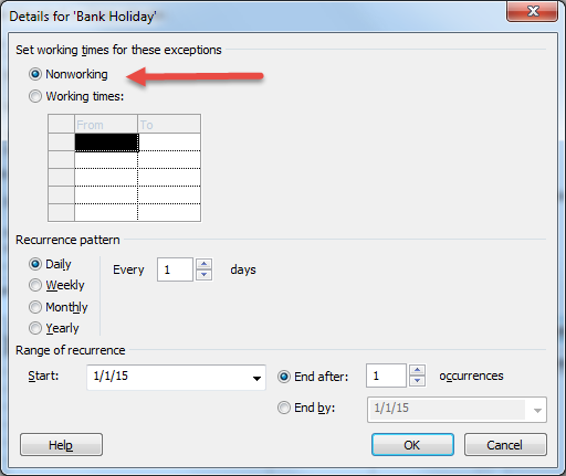 Can't set Non Working Time in Project Calendar - Microsoft Q&A