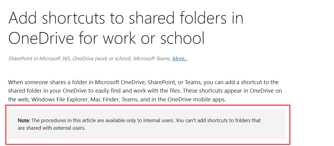 Onedrive add to shortcut for files shared by another tenant ( Cross ...