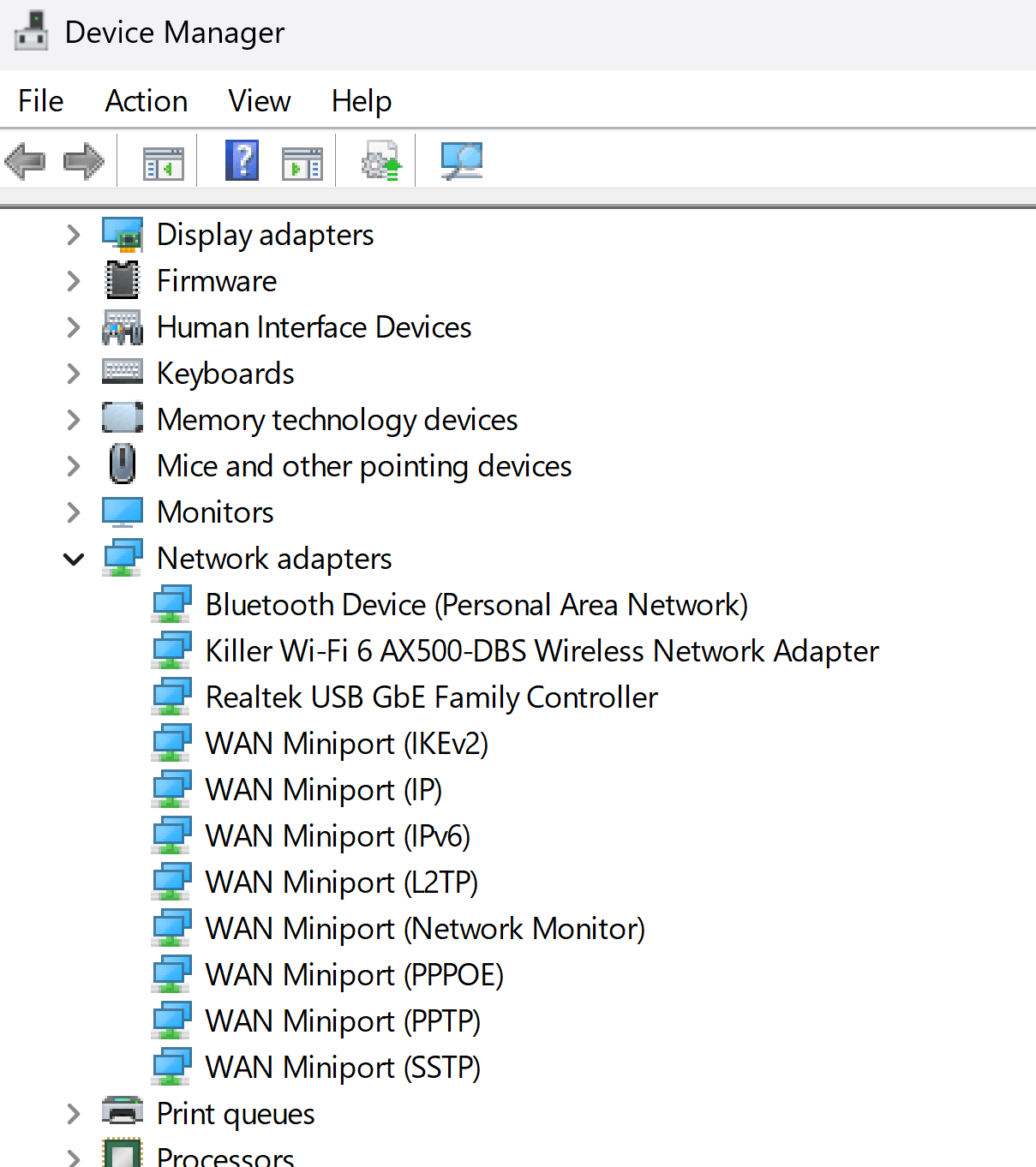 Dell XPS 13 9310 Killer Wi-Fi 6 AX500-DBS wireless network adapter ...
