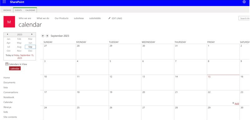 Sharepoint homepage calendar - Microsoft Q&A