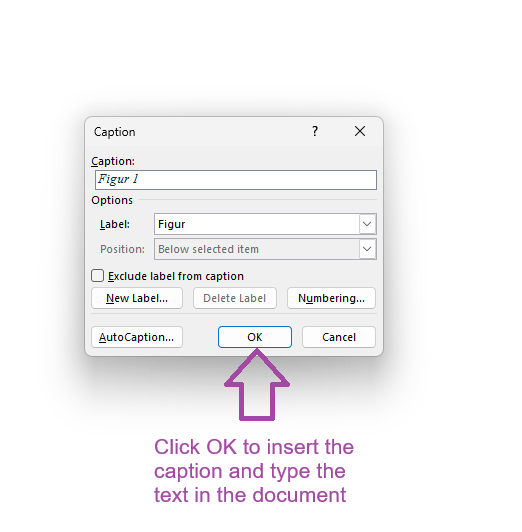 How do you increase the length of inserted caption for a figure ...