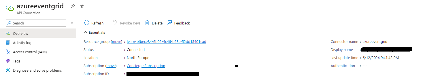 Event Grid Connector Setup: Concierge Subscription missing from Subscription Selection Menu ...