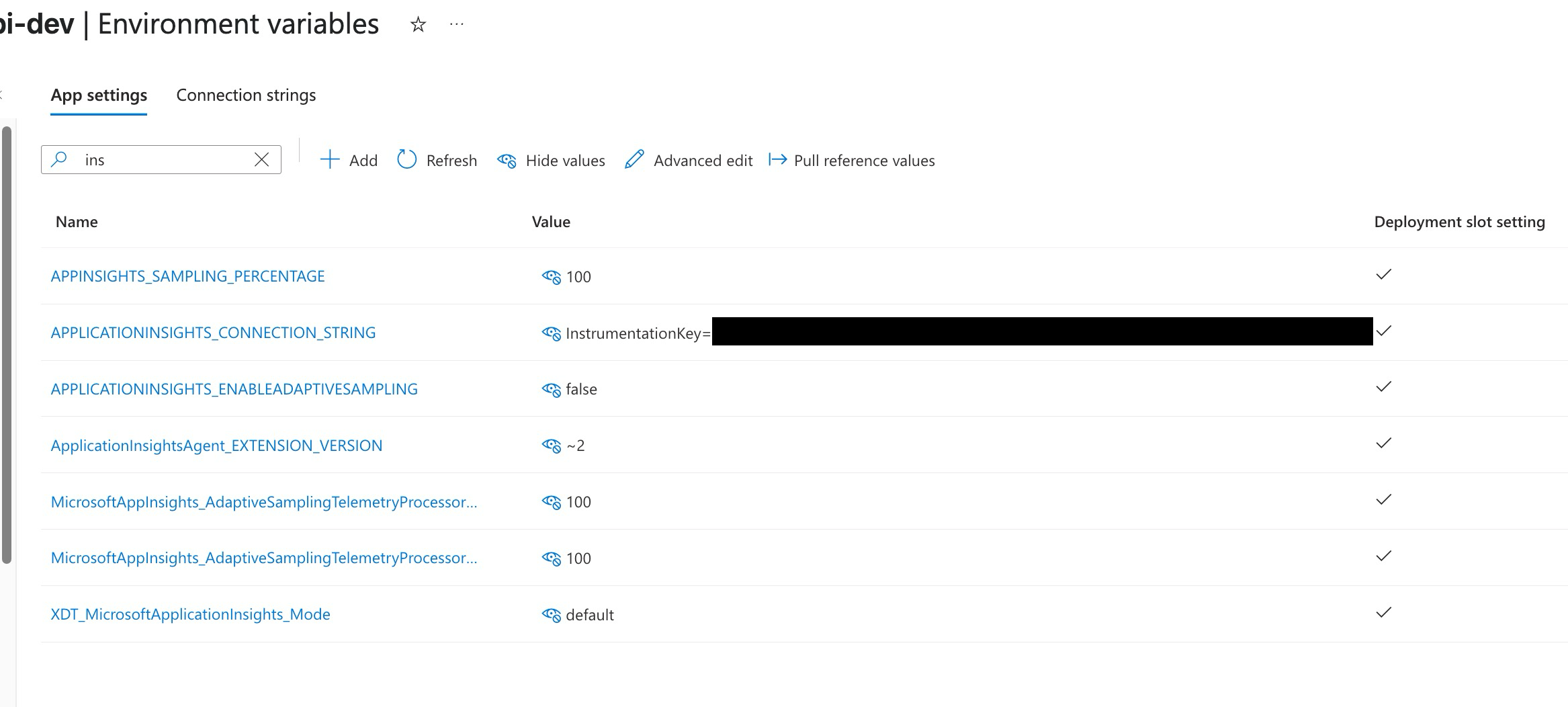 How To Disable Adaptive Sampling In Application Insights For Net Core Web App Using Environment