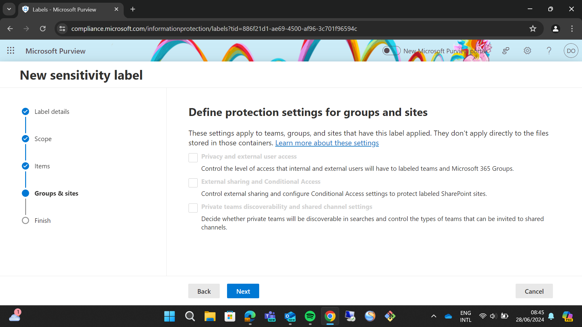 How to fix the below error when creating sensitivity labels, below is the diagnostic - Microsoft Q&A