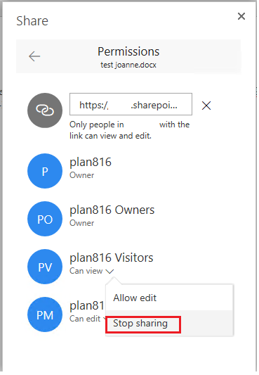 Stop Sharing Files - Microsoft Q&A