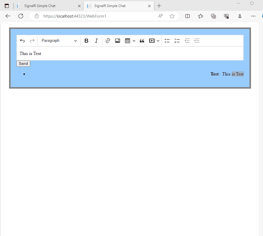 Other issue to ckeditor - Microsoft Q&A