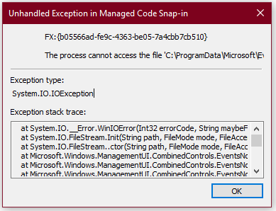 Event viewer : error when creating custom view - Microsoft Q&A