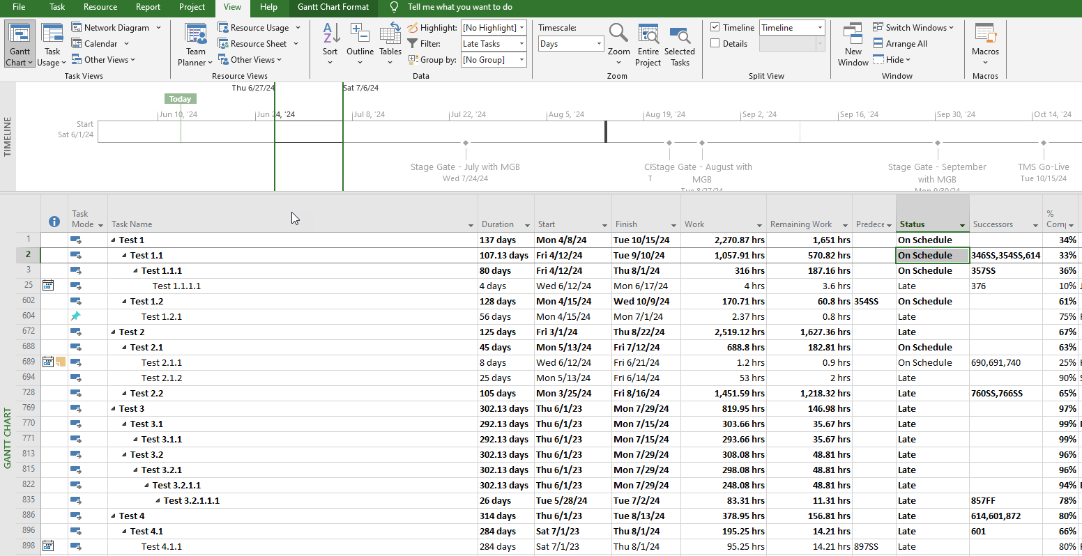 Showing tasks with ample time remaining as "Late Tasks". Help resolve ...