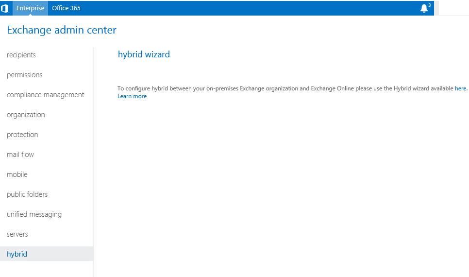 Unable to find Hybrid configuration wizard in exchange server ...