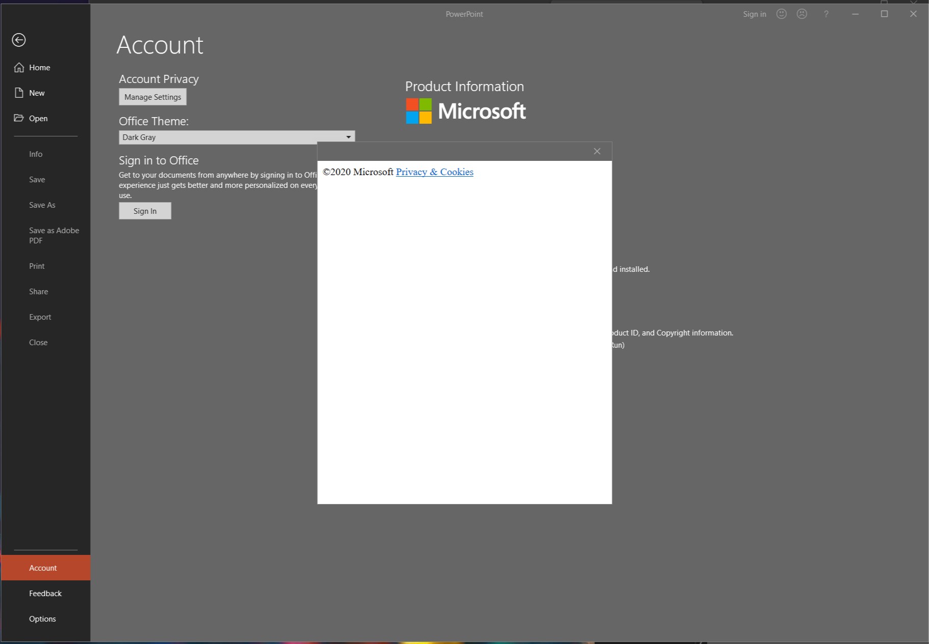 Office 365 Sign In Screen Blank - Microsoft Q&A
