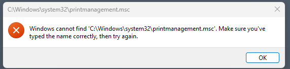 printmanagement.msc - Print management optional features problem ...