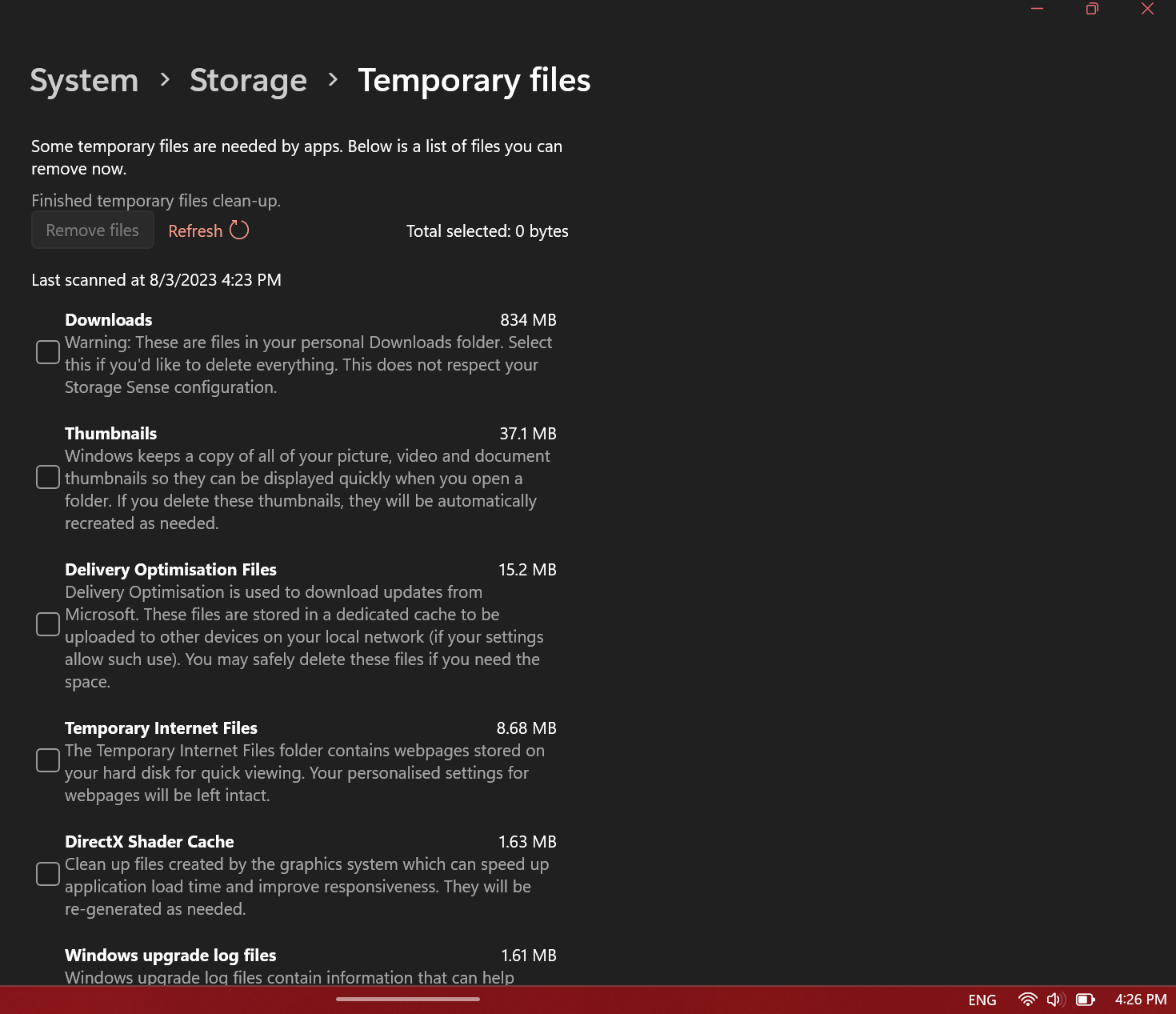 Temporary Files Not Available to Delete Taking Up Huge Amount of Disk ...