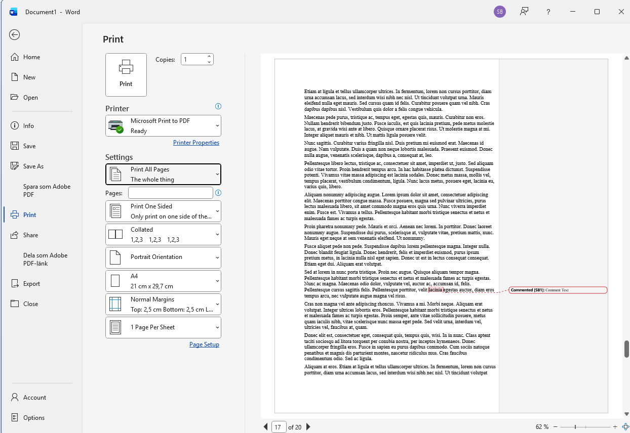 word is printing right side print - Microsoft Q&A