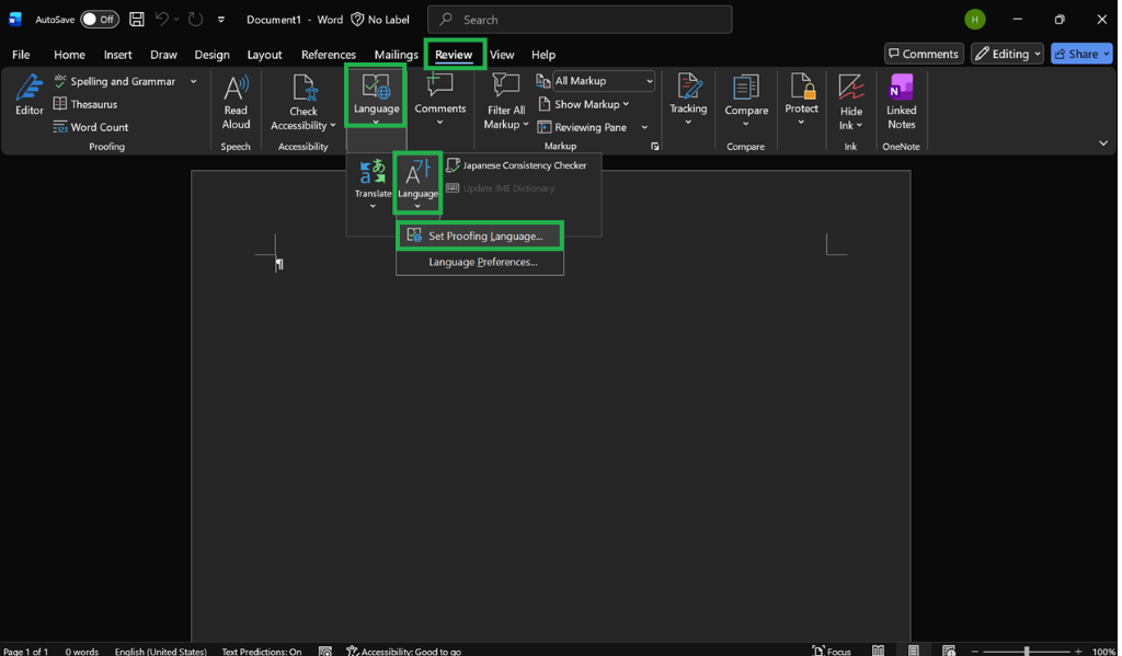 In Microsoft Word how is SpellCheck turned on - Microsoft Q&A