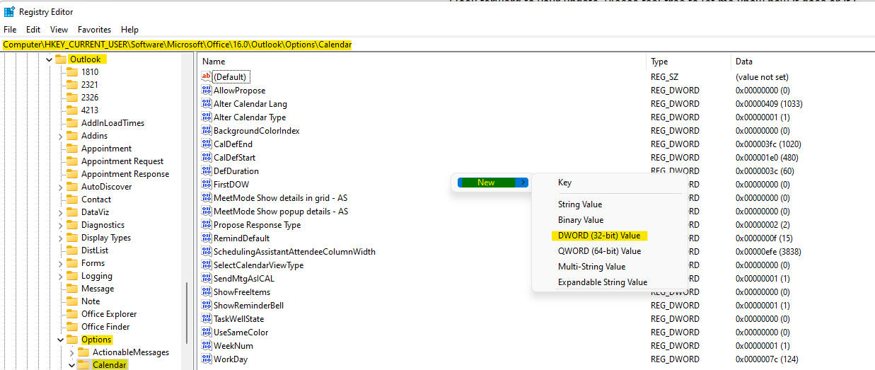 How or where to use registry key to enable copy a calendar meeting ...
