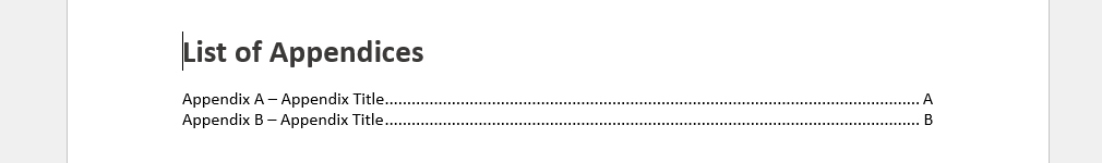 How to create custom page number for appendices that start with letters ...