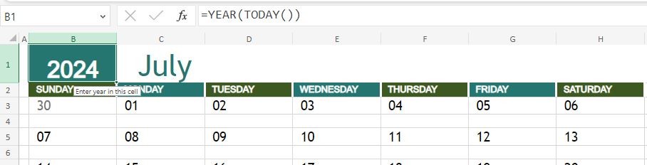 Stop Calendar template from automatically changing year - Microsoft Q&A