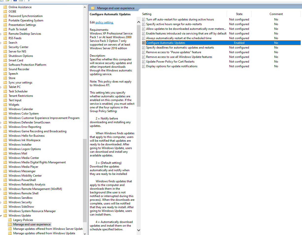 Create a gpo to autodown, install and autorestart - Microsoft Q&A