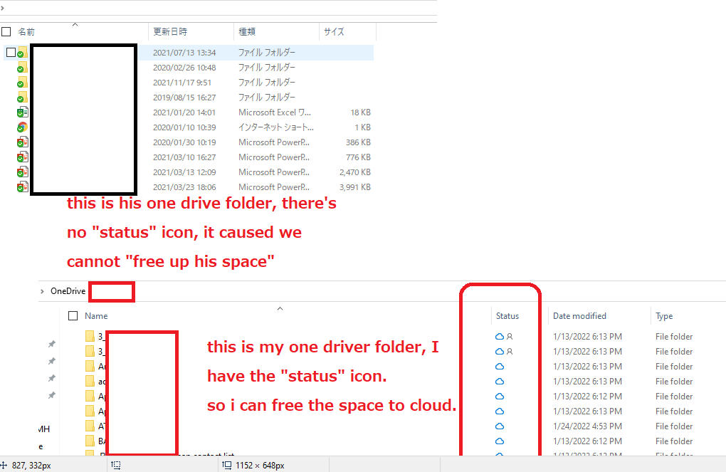 one drive folder have no " status" icon No "status" symbol" - Microsoft Q&A