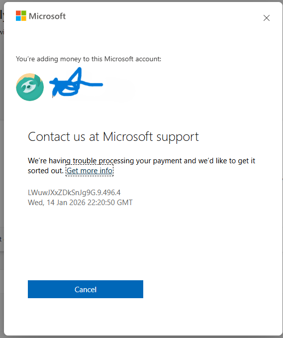 I cannot add money to my child's account. - Microsoft Q&A