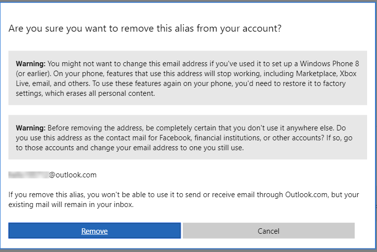 I have deleted my primary alias by mistake which is my hotmail.com ...