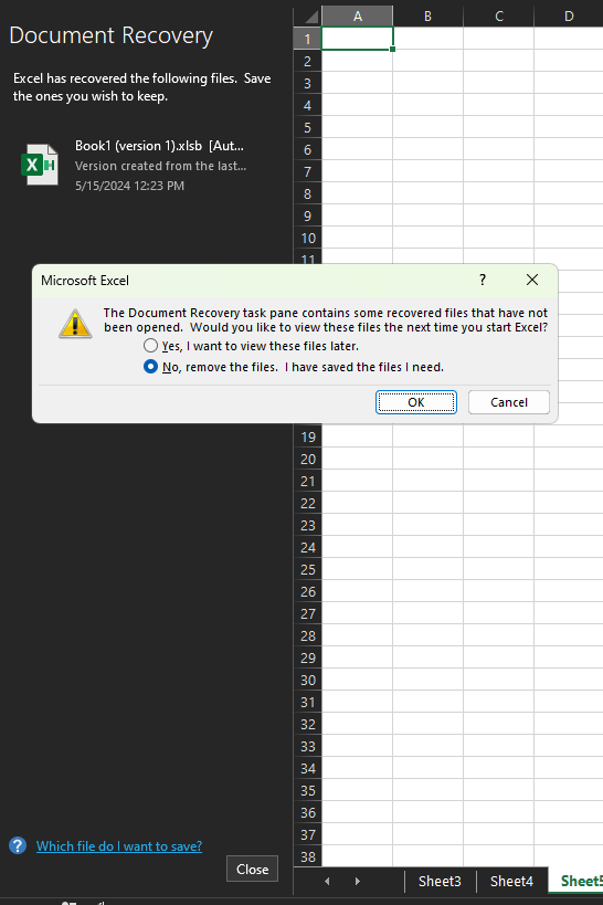 Document recovery box - why it works this way - Microsoft Q&A