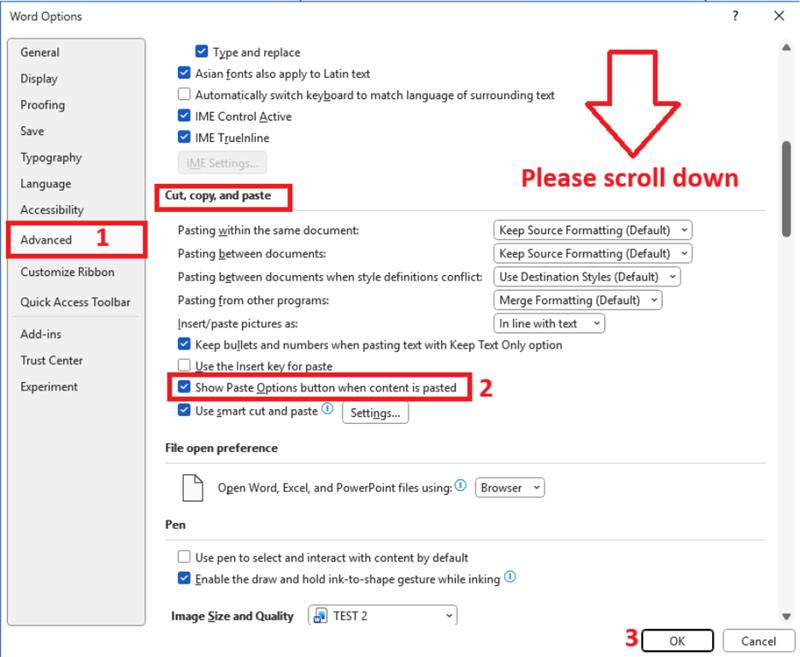 Unable to access paste as an image option in word - Microsoft Q&A