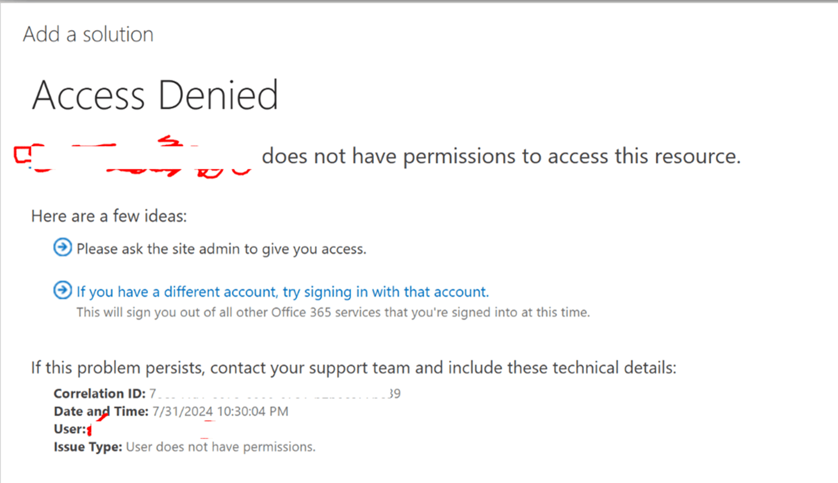 In SharePoint Online, Access Denied issue when applying site template ...