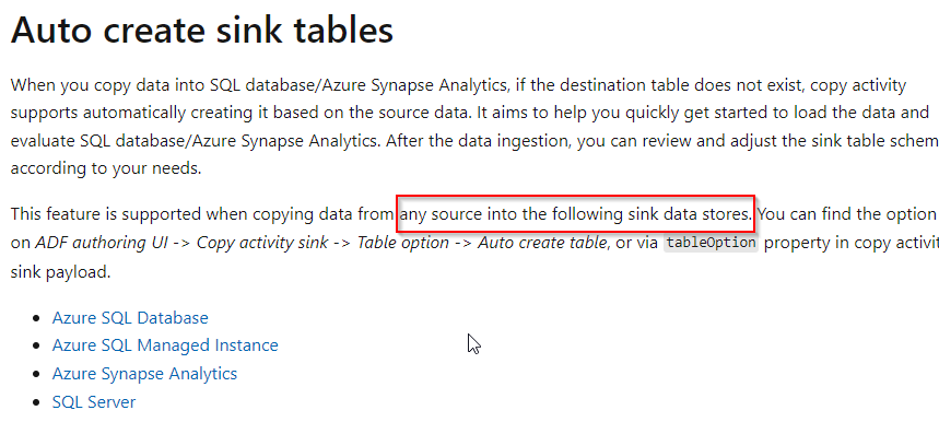 Error With Autocreate Table With Salesforce As Source And Azure Sql Server As Sink Microsoft Qanda
