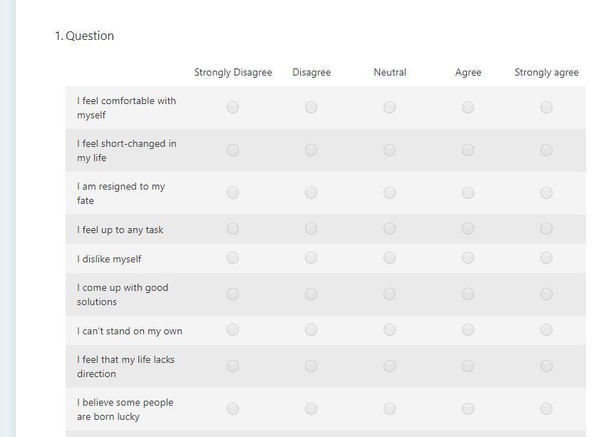 Forms - Likert scale drag & drop questions - Microsoft Q&A