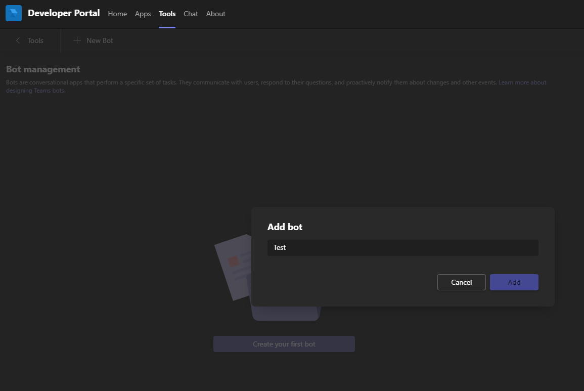 Can't create bot on Microsoft Teams Developer Portal - Blank page - Microsoft Q&A
