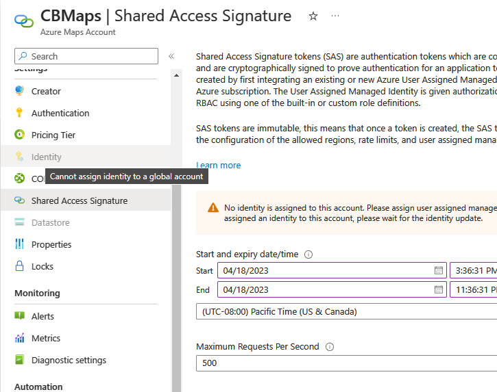 Azure Maps Unable To Add User Assigned Managed Identity Cannot Assign