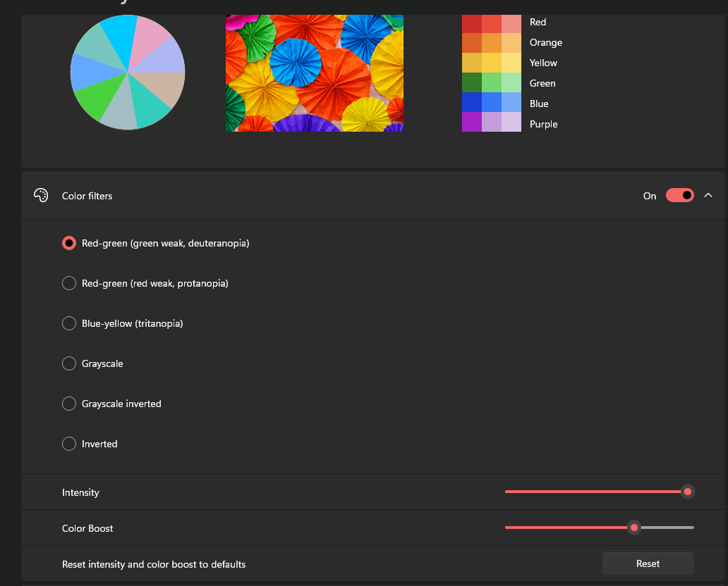 Color Blind Filters Experience - Microsoft Q&A