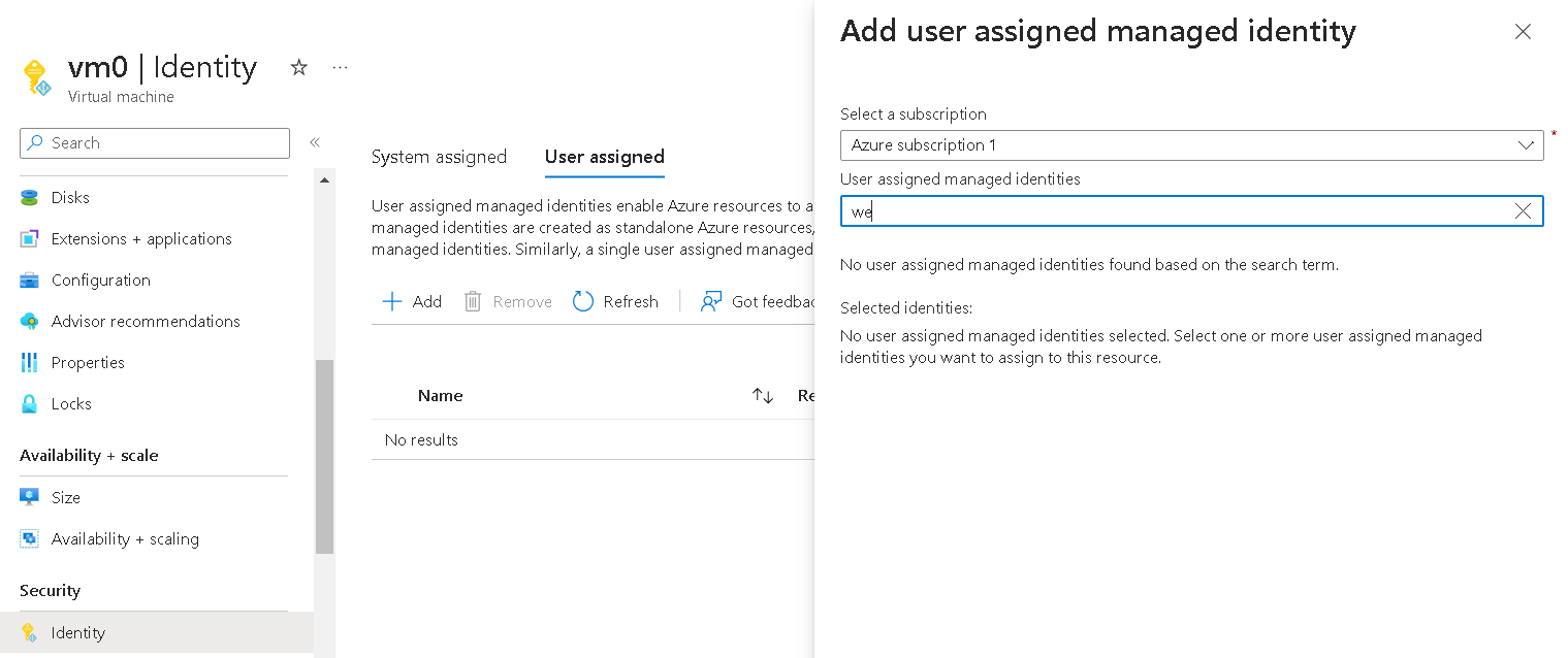 ALthough managed ID is available not showing when I tried to create ...