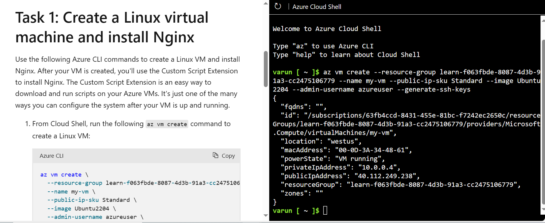AuthorizationFailed Error on "Exercise - Create an Azure virtual machine" - Microsoft Q&A