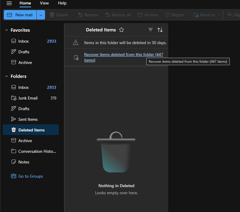 restore draft folder new outlook - Microsoft Q&A