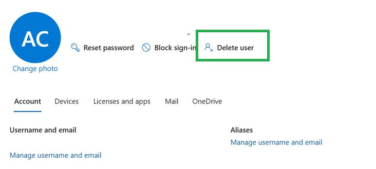 We want to delete this Work Account and restart a new one - Microsoft Q&A