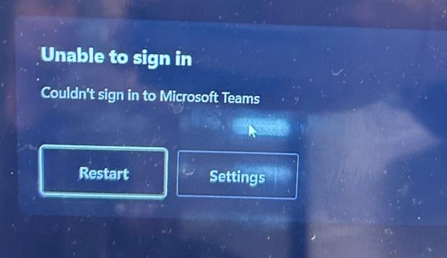 "Unable to sign in " teams msg on Lenovo MTR - Microsoft Q&A