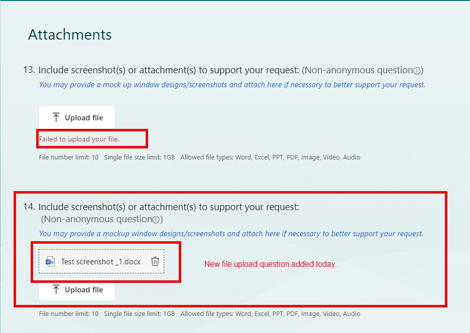 Not able to add attachment to MS Form as of April 2024 - Microsoft Q&A