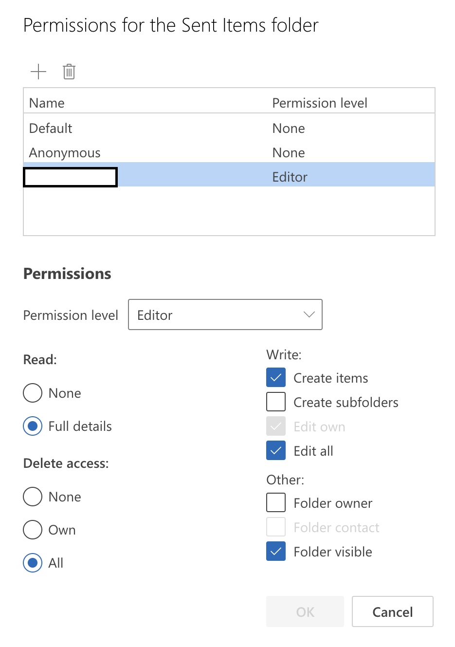 Cannot view sent items of another user - Microsoft Q&A
